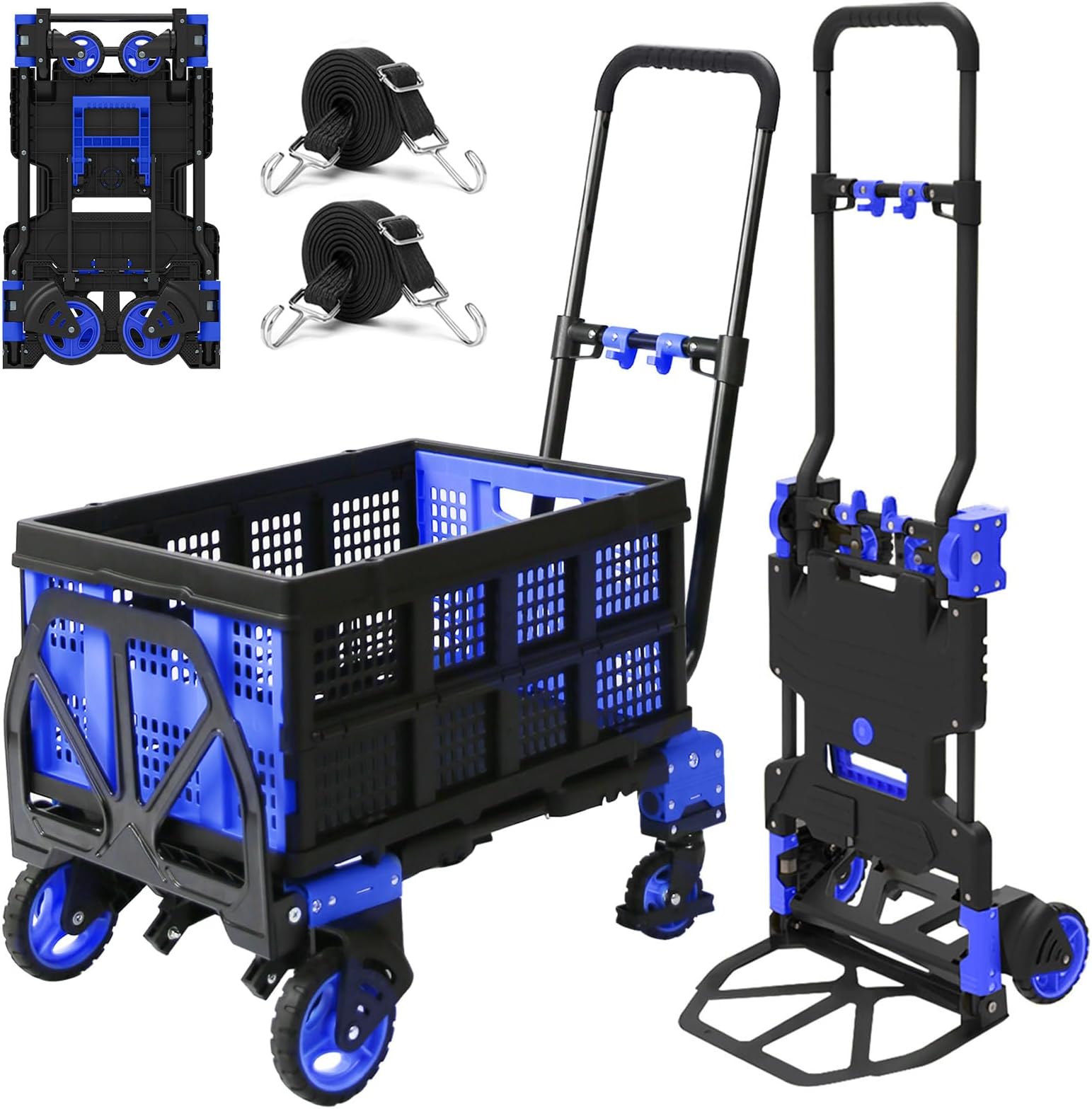 Amazon.com: ITEFDTUTNE 2 in 1 Folding Hand Truck Dolly with Basket ...