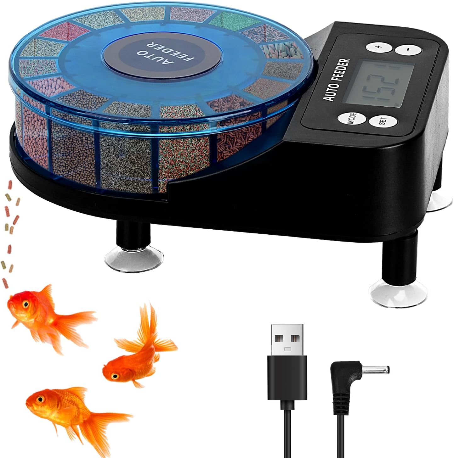 Amazon.com : Podazz Automatic Aquarium Fish Feeder Moisture Proof ...