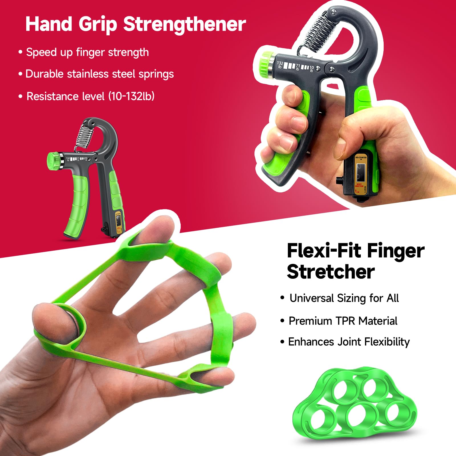 Snapklik.com : FitBeast Forearm Strengthener Set - 2 Adjustable Hand ...
