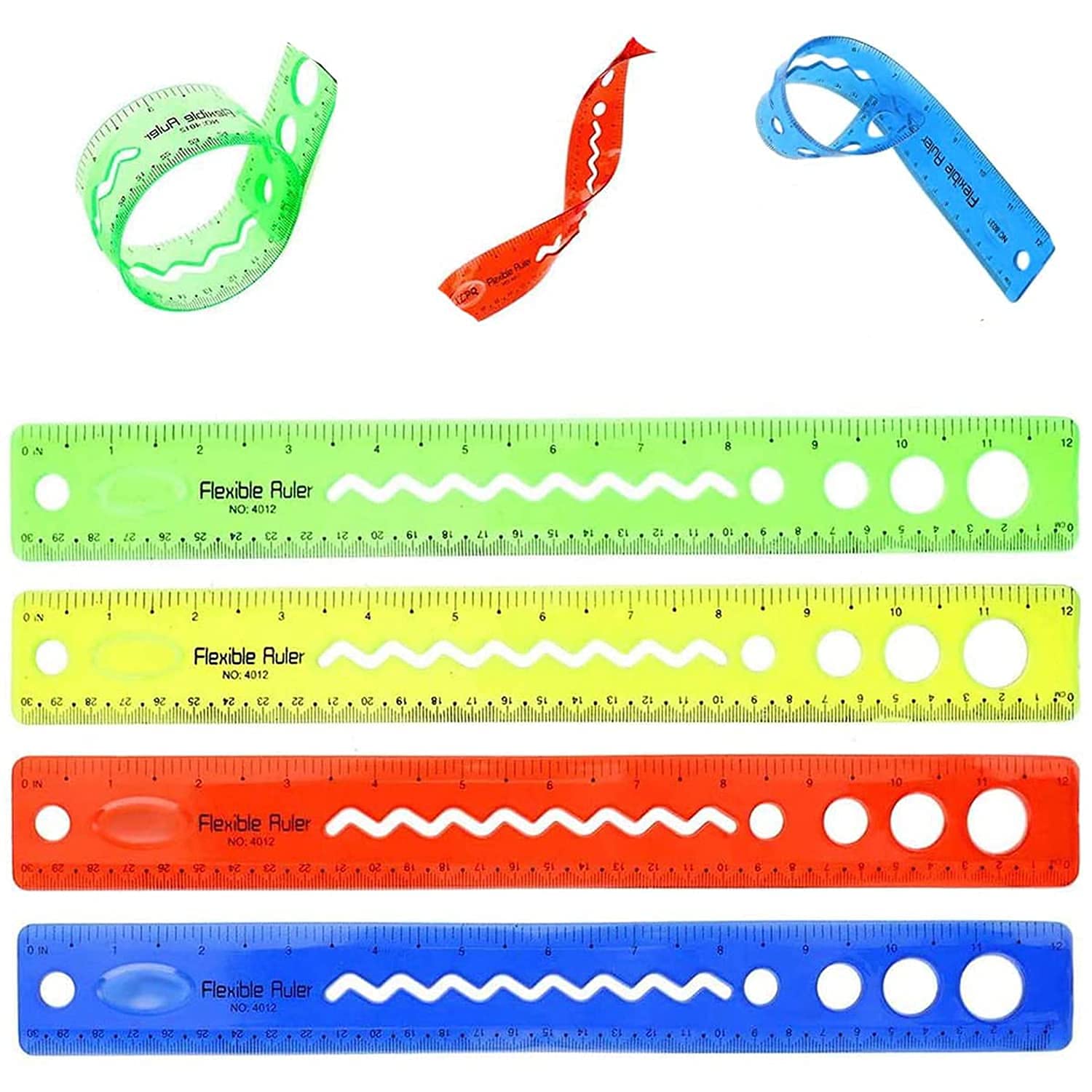 Rulers For School 3 Pack Flexible Rulers - 12/8/6 Inch Bendable School ...