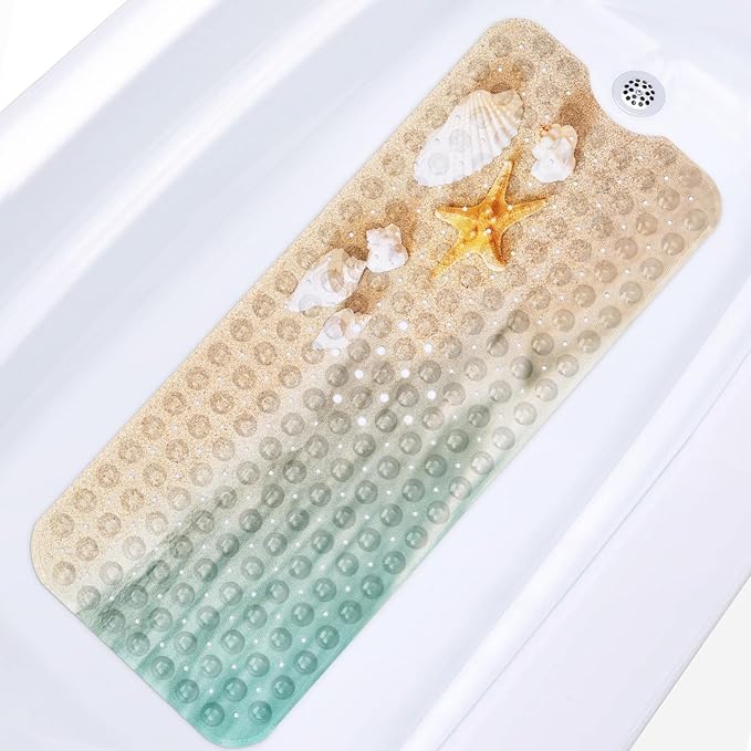 Amazon.com: Culudea Beach Starfish Shells Bath Mat for Tub Non Slip ...