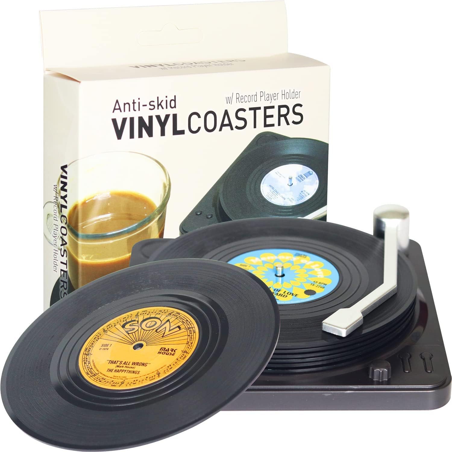 Amazon.com | Vintage Record Coasters - Upcycled Vintage Vinyl LP ...