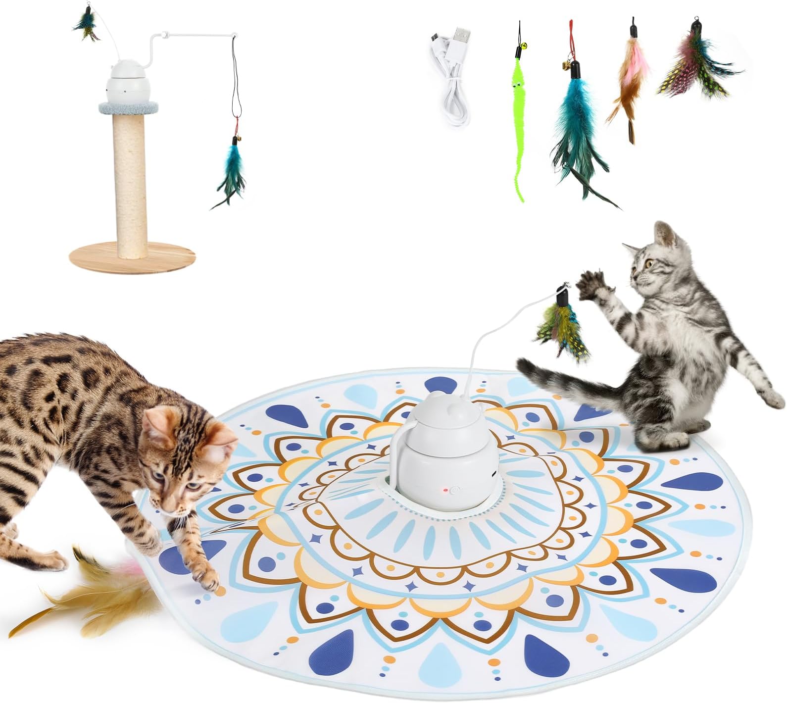 Amazon.com: TBTeek Cat Toy, 3in1 Red Light Machine and Auto Rotating ...