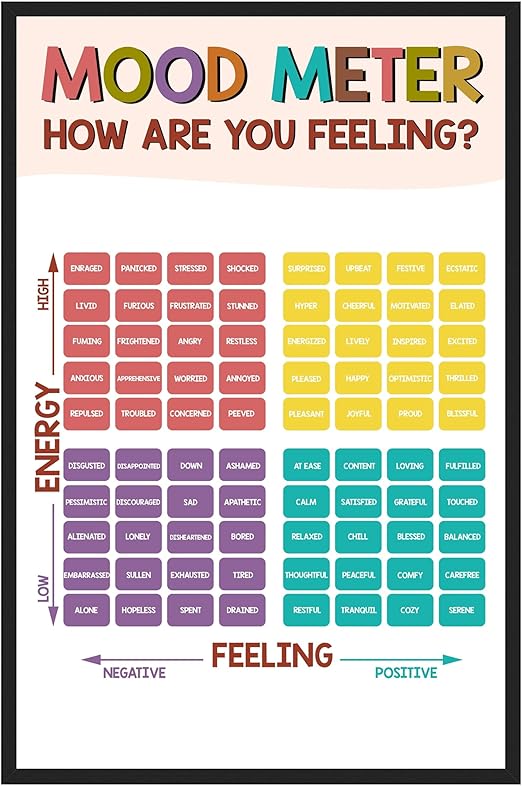 Amazon.com: Gracehouse Design Mood Meter Mental Health Poster for ...