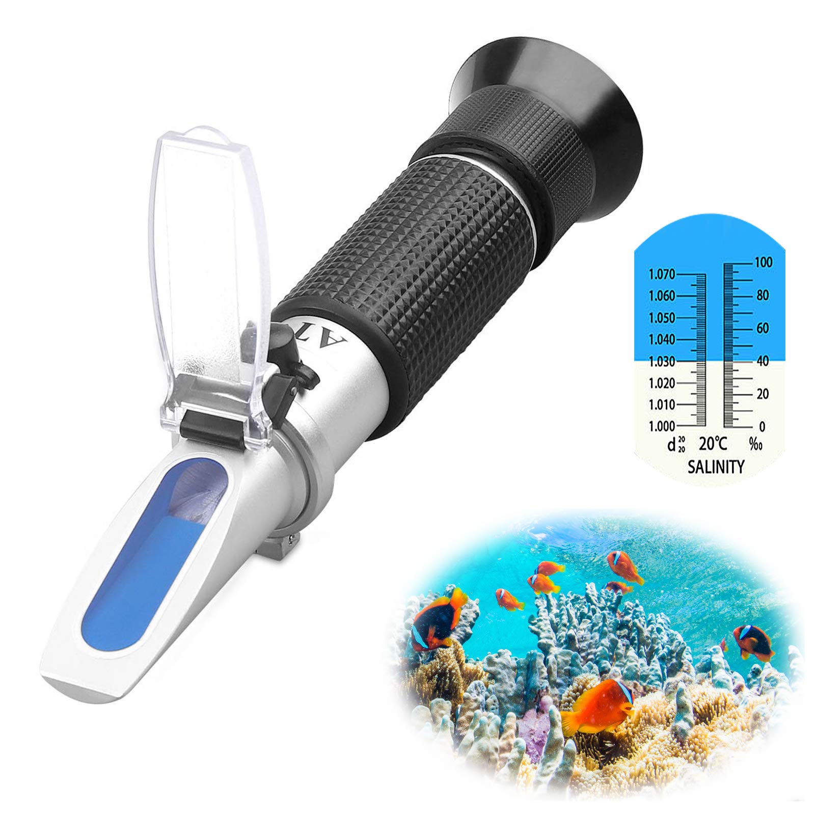 Buy Tiaoyeer Salinity Refractometer with ATC Refractometer for Seawater ...