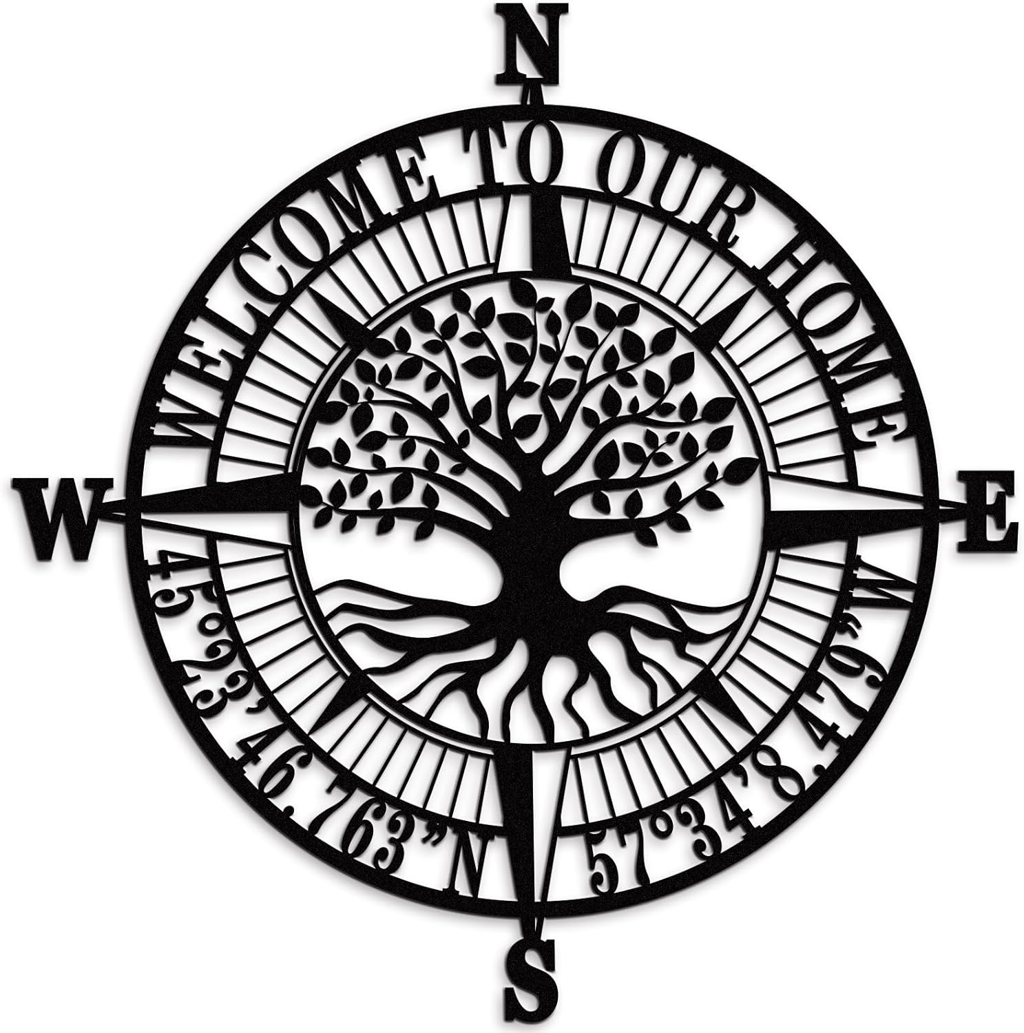 Amazon.com : Personalized Life of Tree Compass Metal Sign, Metal ...