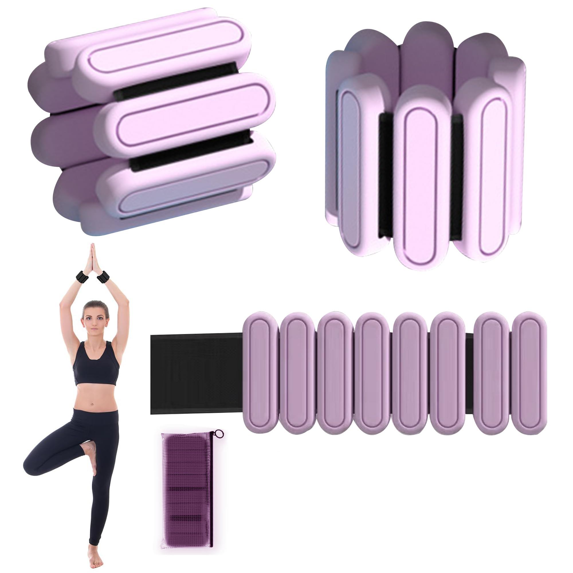 Wearable Wrist & Ankle Weights (1lb Each, 2 Per Set), Adjustable ...