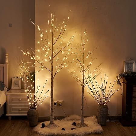 Amazon.com: LITBLOOM Lighted Birch Twig Tree with Fairy Lights 4FT 200 ...