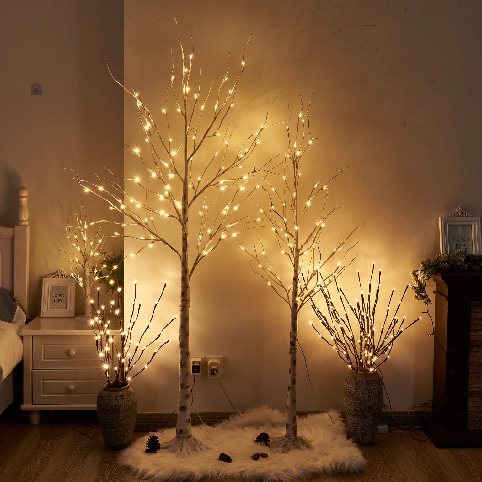 PEIDUO Easter Birch Tree Combo Kit, 5 Feet and 6 Feet, Pack of 2 ...