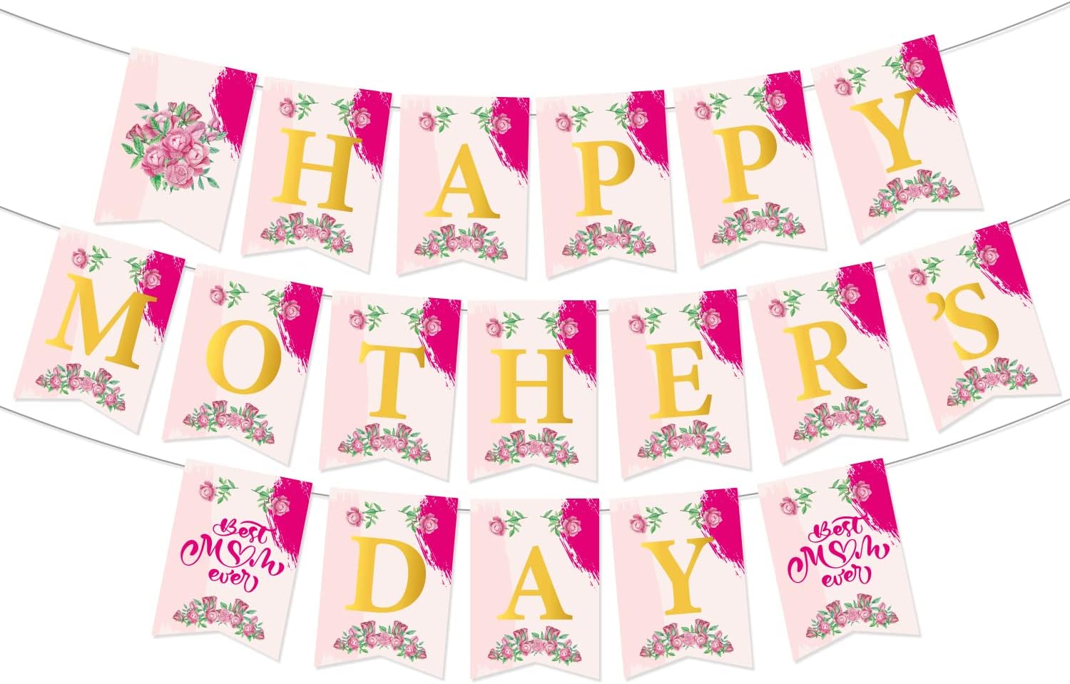 Amazon.com: Happy Mother's Day Banner, Mother's Day Banner Decorations ...