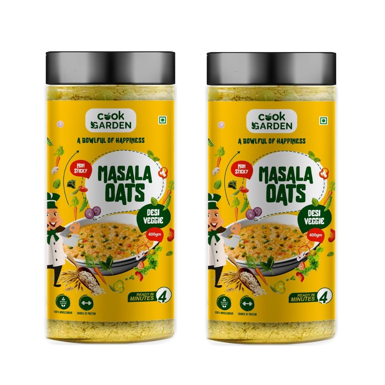 Cook Garden Masala Oats 800 GMS - Desi Veggie | Non Sticky | Healthy ...