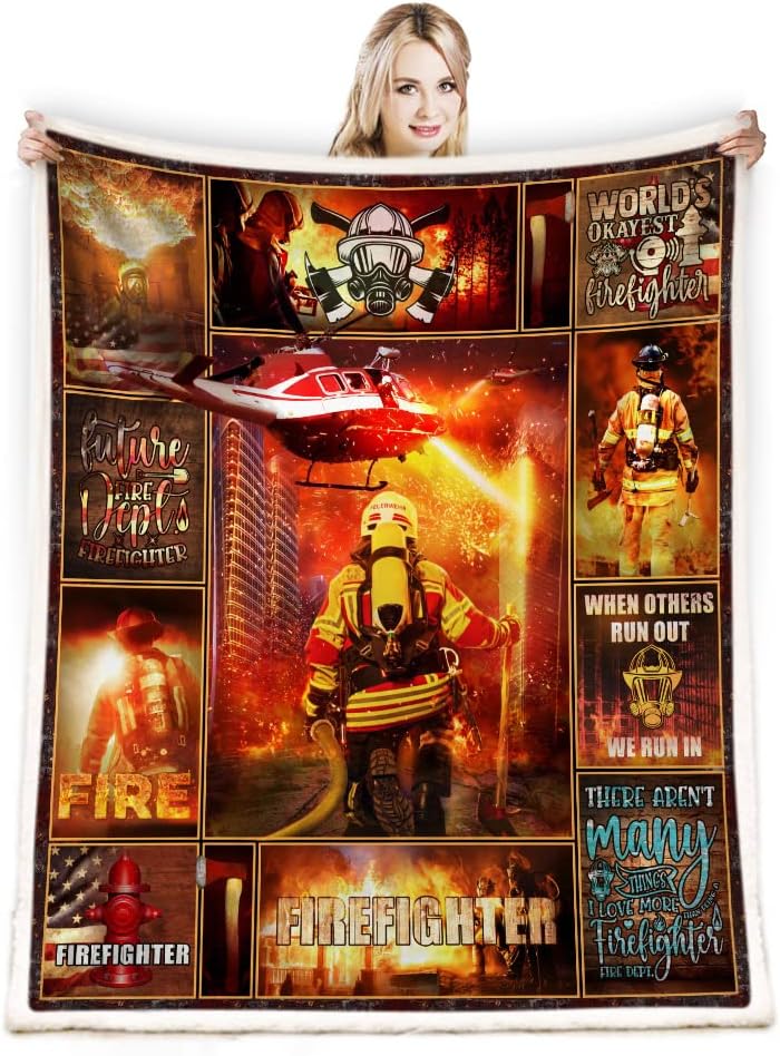 Amazon.com: Best Flags Fire Dept Throw Blanket, Large, Black Yellow Red ...