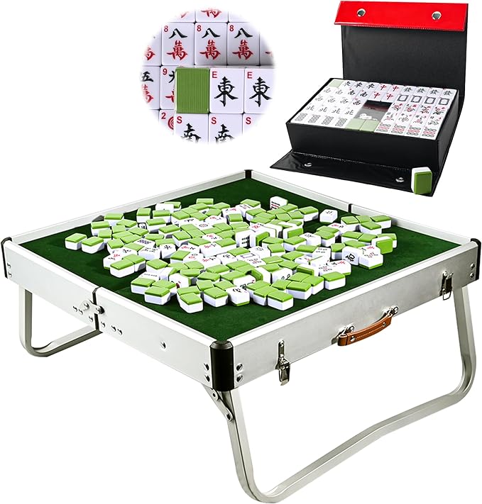 Amazon.com: Gtouse Mahjong Table Set Combo,Foldable Mahjong Table with ...