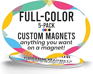 Amazon.com: Magnet Me Up Custom 4x6 Inch Oval Magnet, 5 Pack ...