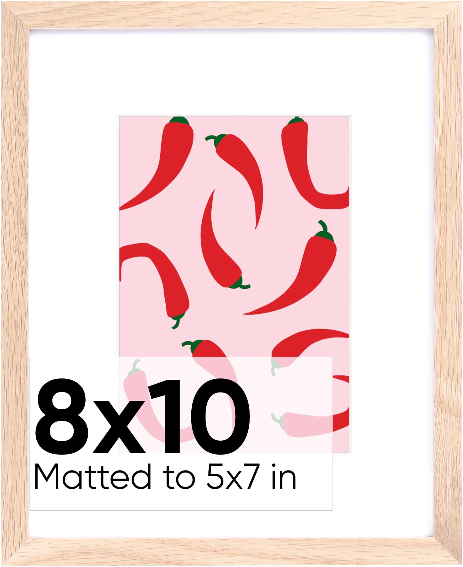 Amazon.com - Homeforia Premium Oak Wooden Picture Frames 8x10 with 5x7 ...