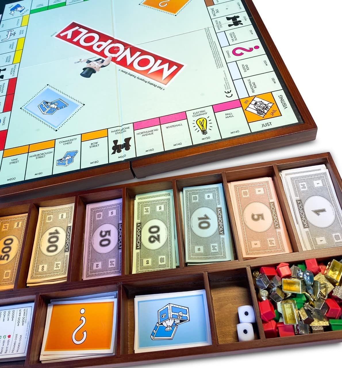 Deluxe Mahogany Wooden Case Board for Monopoly - Pimped Monopoly Board ...