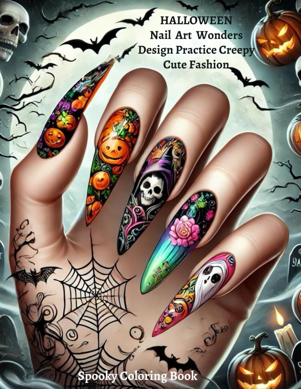 Amazon.com: Halloween Nail Art Wonders Design Practice Creepy Cute ...
