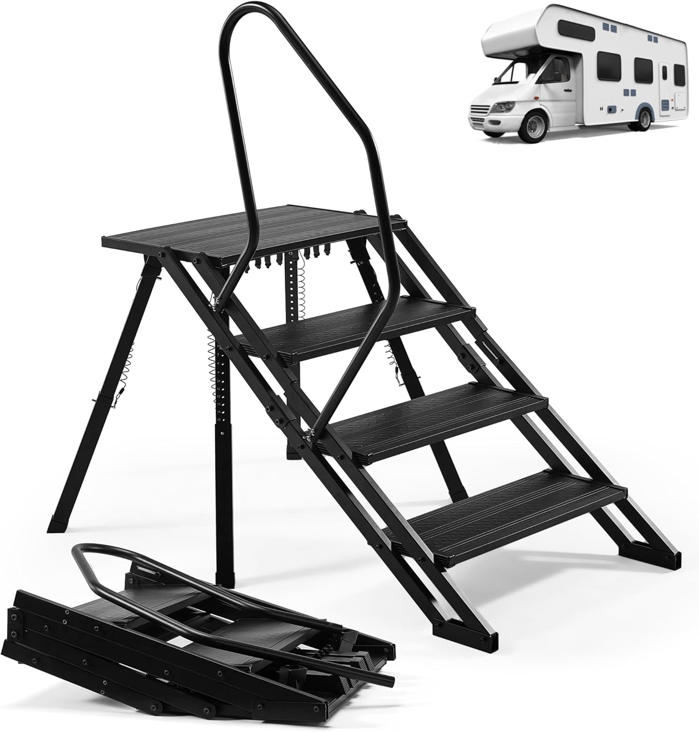 Amazon.com: RV Steps Foldable, Aluminum Portable 4 Step Camper Steps ...