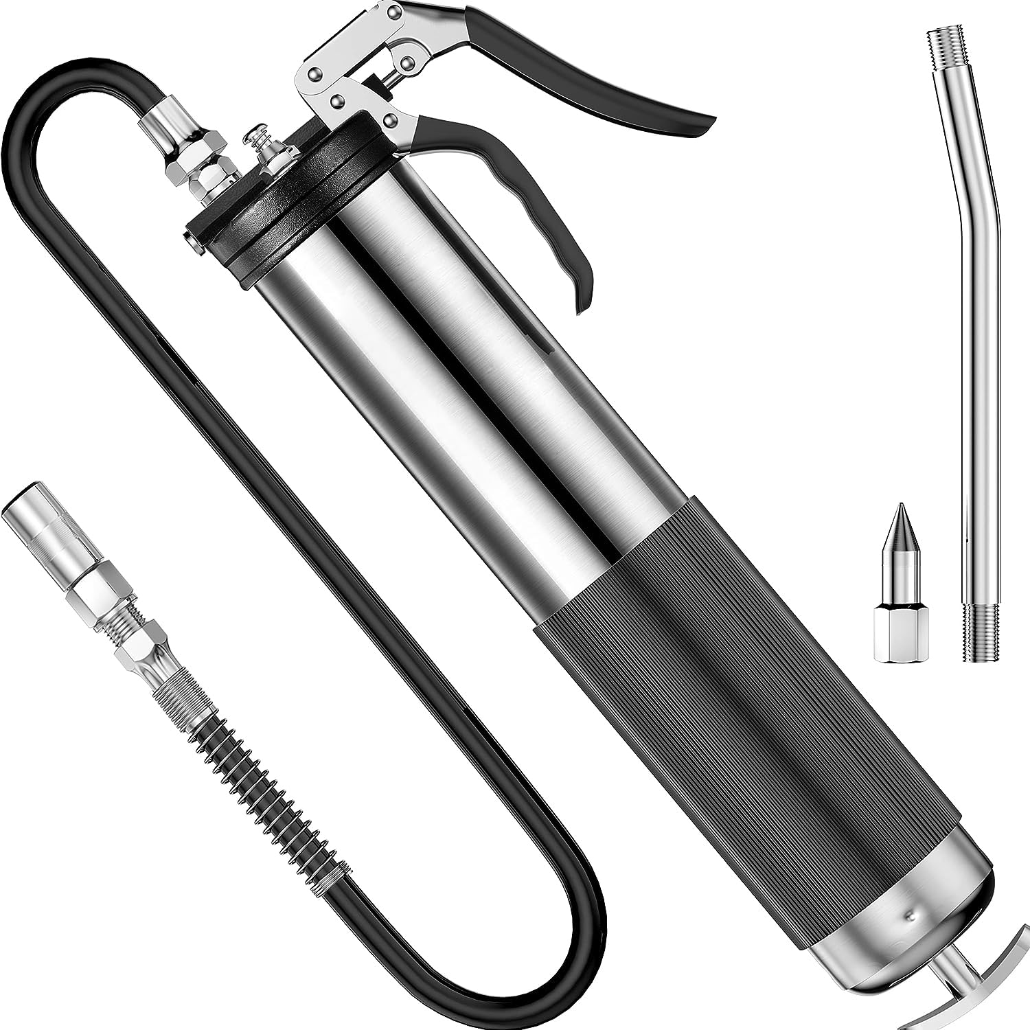 Heavy Duty Professional Pistol Grip Grease Gun 6000 PSI - 18 inch Flex ...