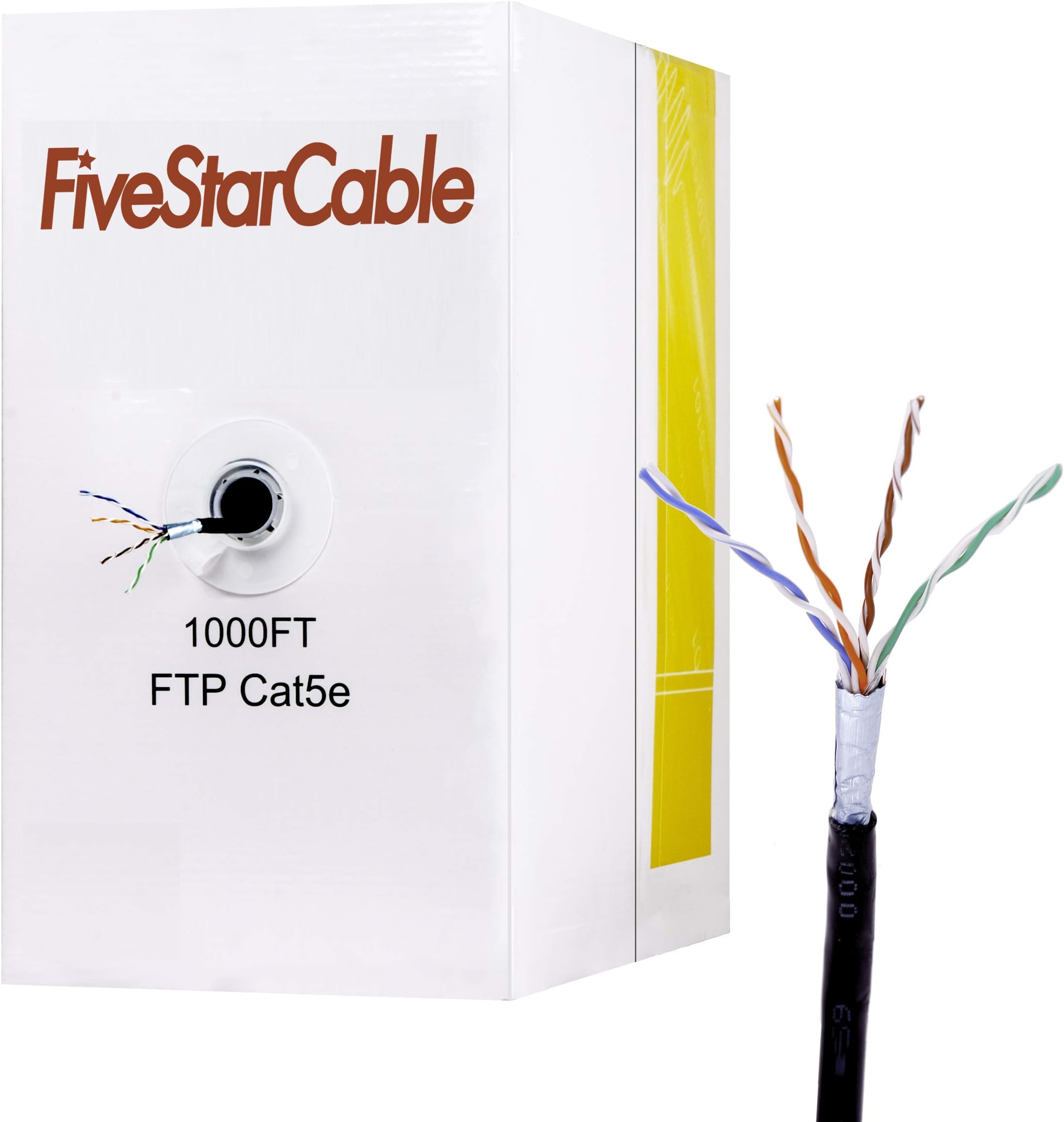 Amazon.com: FiveStarCable 1000Ft Cat5e FTP 24AWG Outdoor Shielded ...