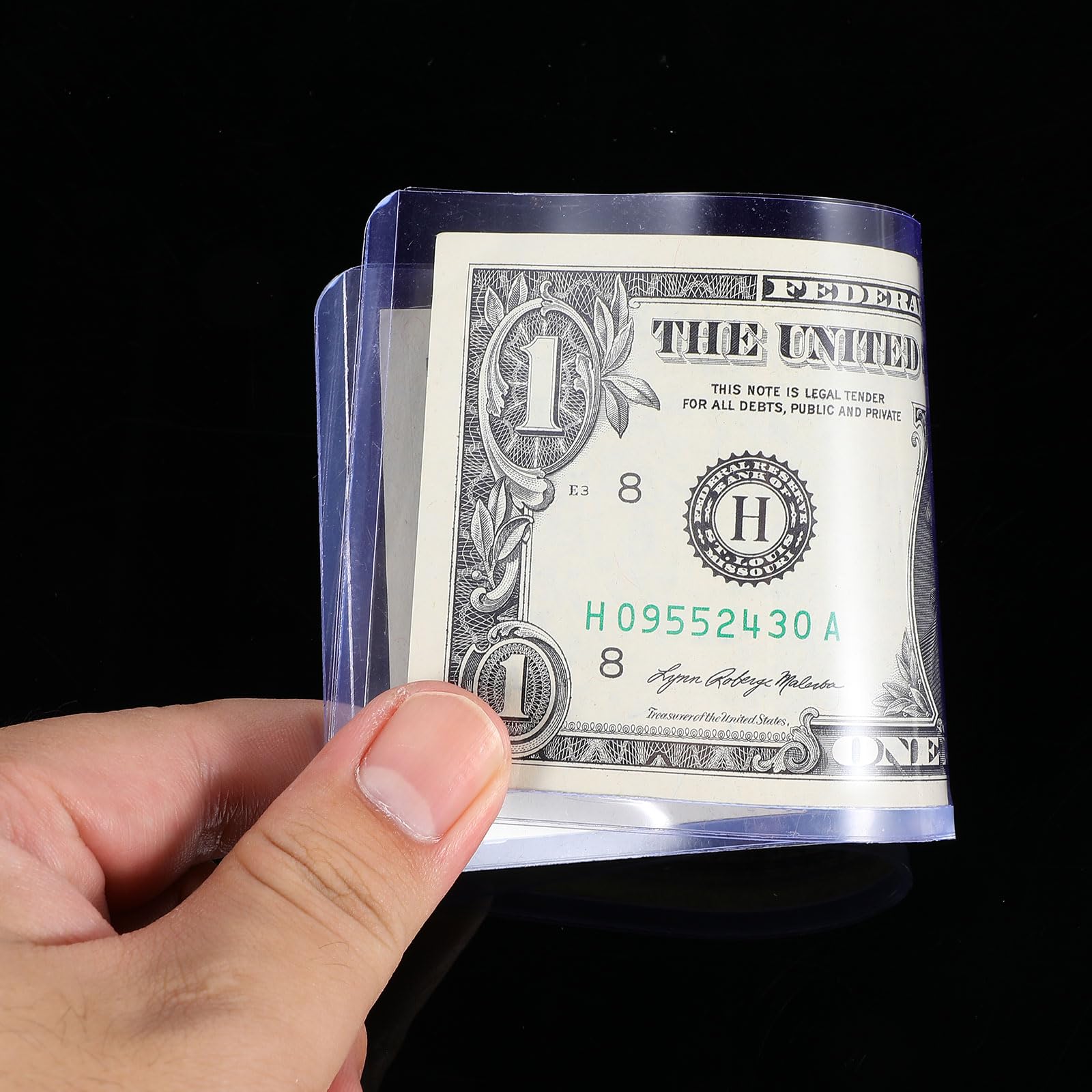 Snapklik.com : 6 Packs Clear Dollar Bill Sleeves, PVC Dollar Bill ...