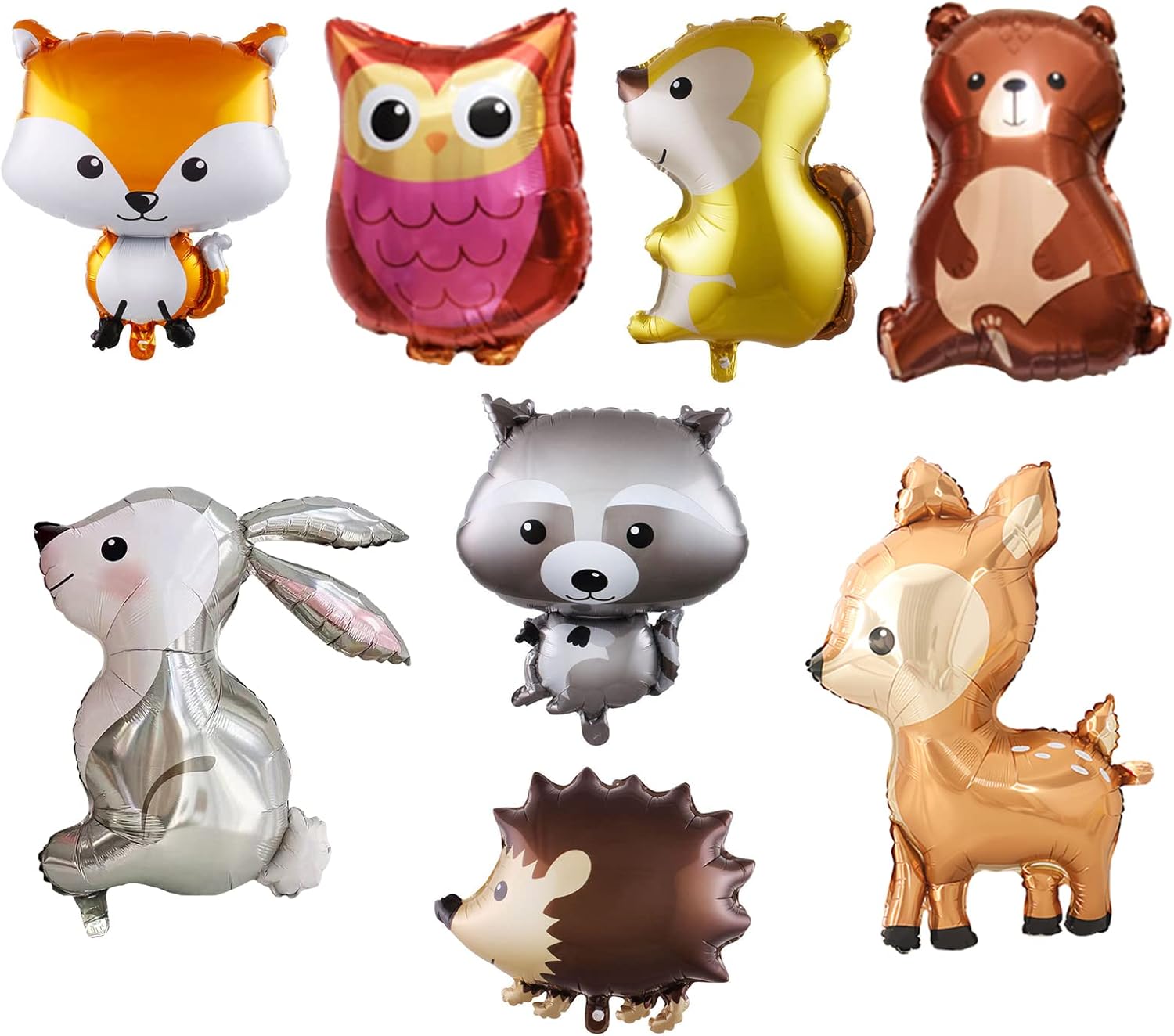 Amazon.com: 8 Pcs Woodland Animal Foil Balloons Fox Hedgehog Squirrel ...