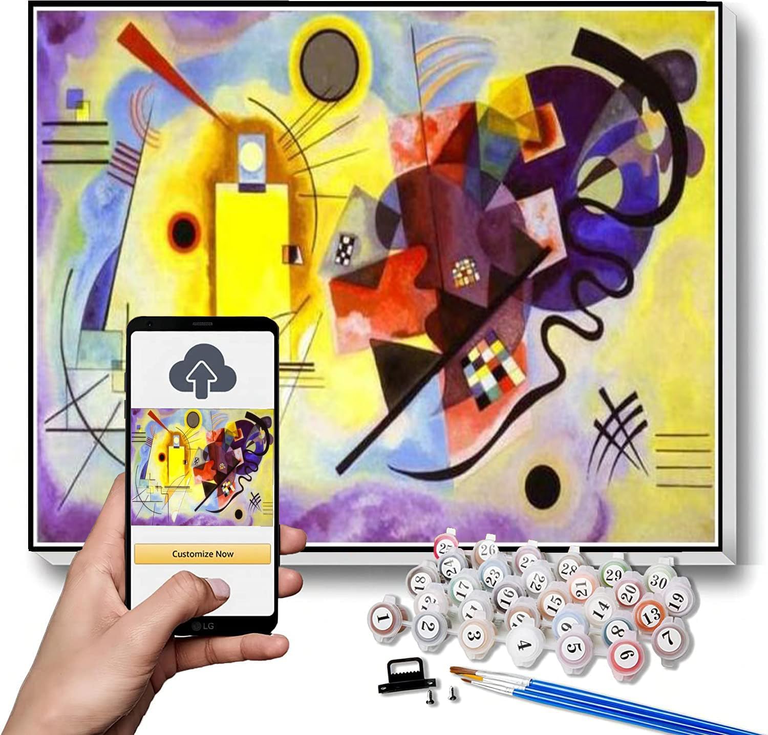 Paint by Numbers Kits for Adults and Kids Yellow Red Blue Painting by ...
