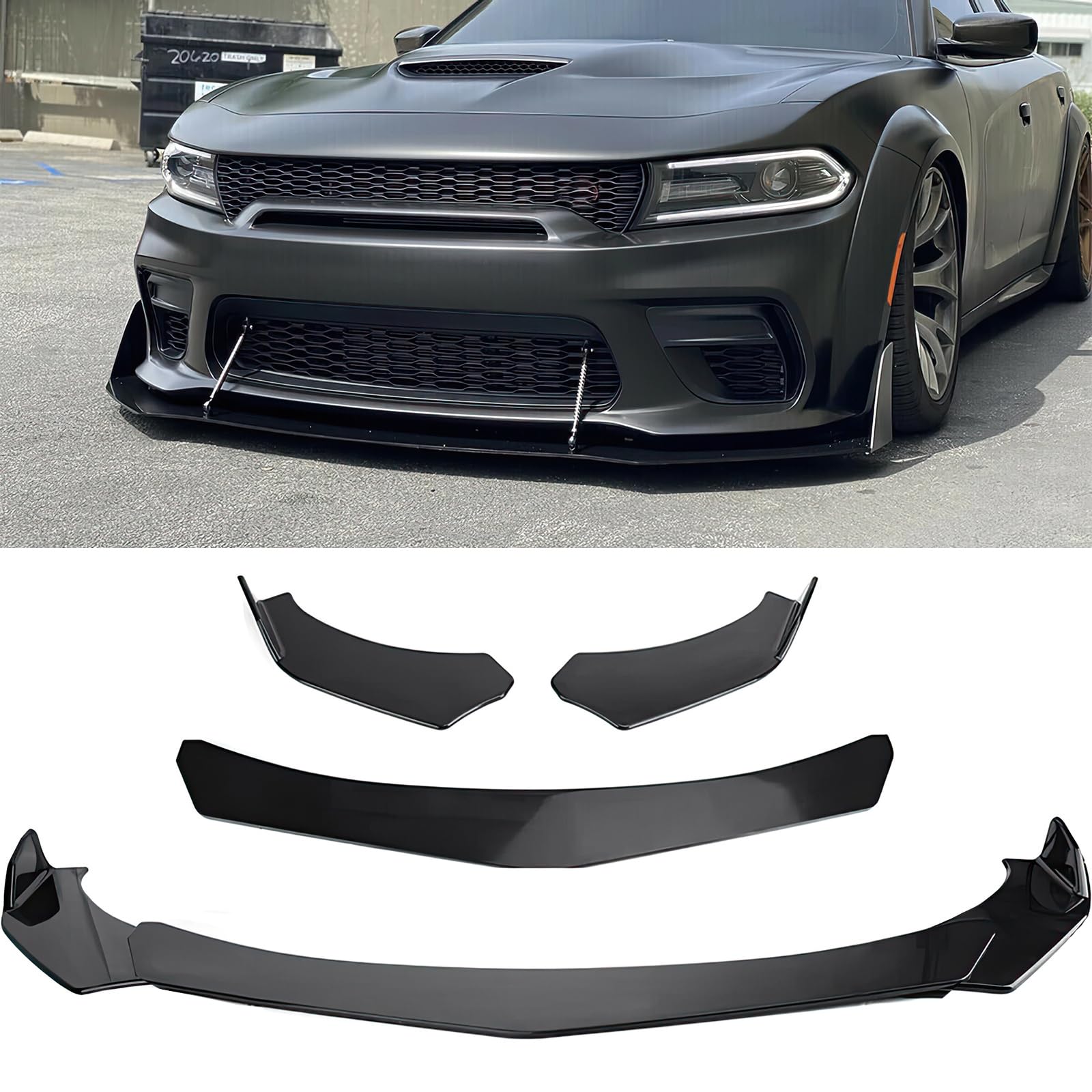 Amazon.com: DREAMOTOR Front Bumper Lip Spoiler, Car Universal ...