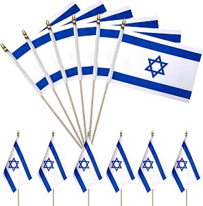 Amazon.com : KERDA 12 Pack Israel Flag Israeli Small Mini Hand Held ...