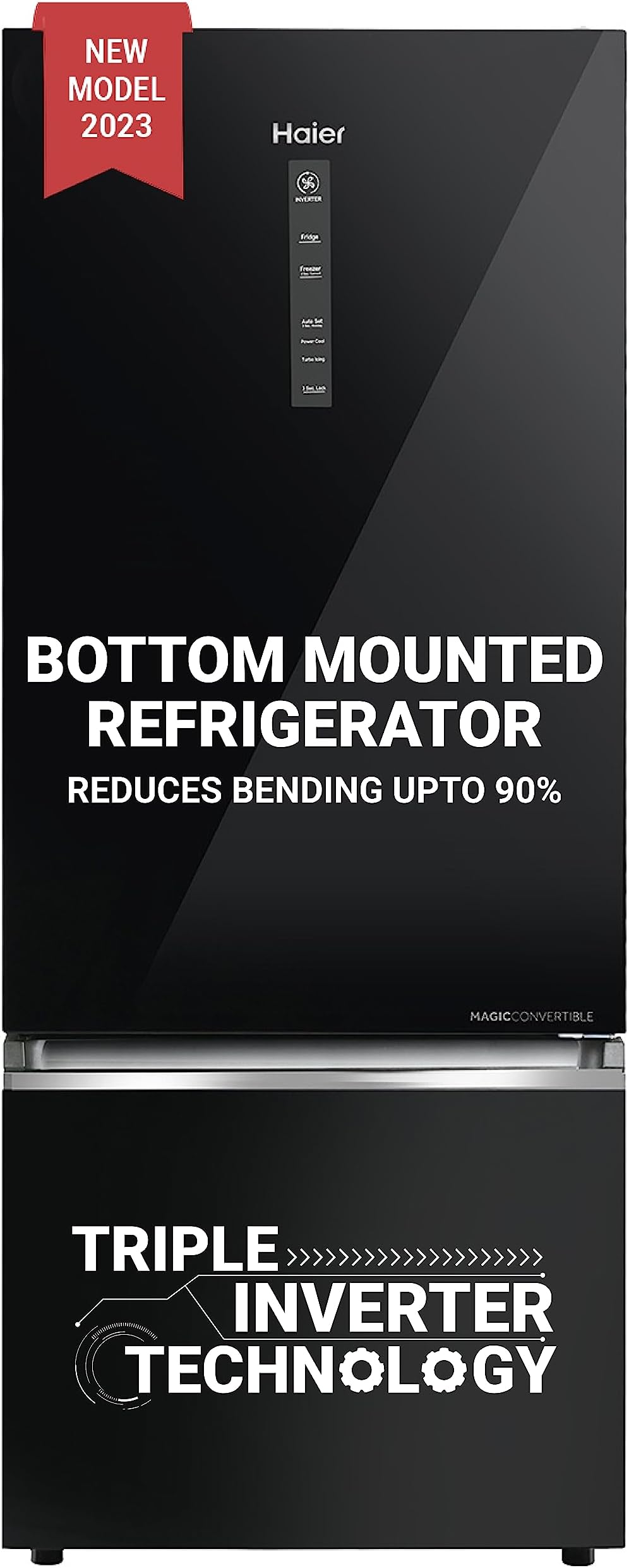 Haier 276 Litres 2 Star Frost Free Inverter Bottom Mount Refrigerator ...