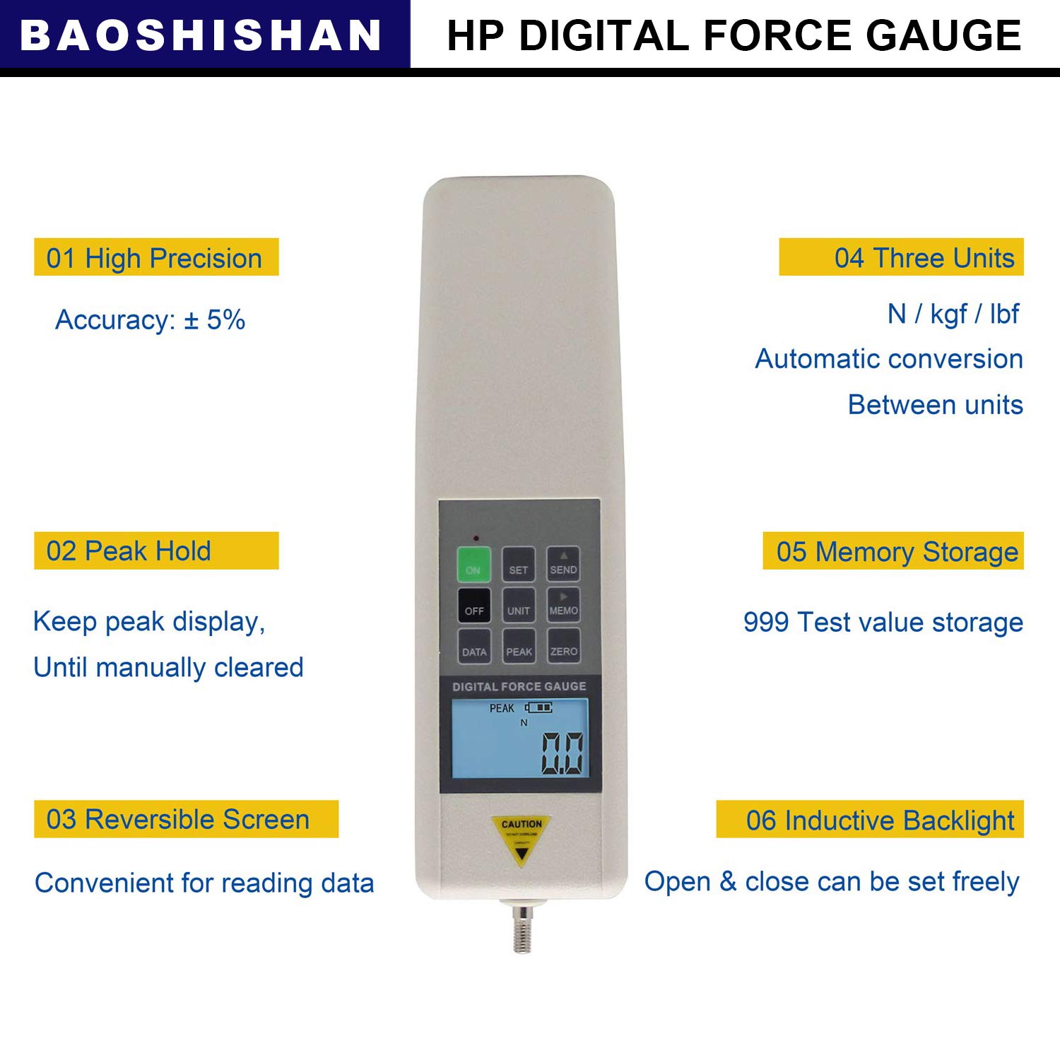 Buy BAOSHISHAN Digital Force Gauge Push Pull Gauge 500N 50kgf 110lbf buy-baoshishan-digital-force-gauge-push-pull-gauge-500n-50kgf-110lbf