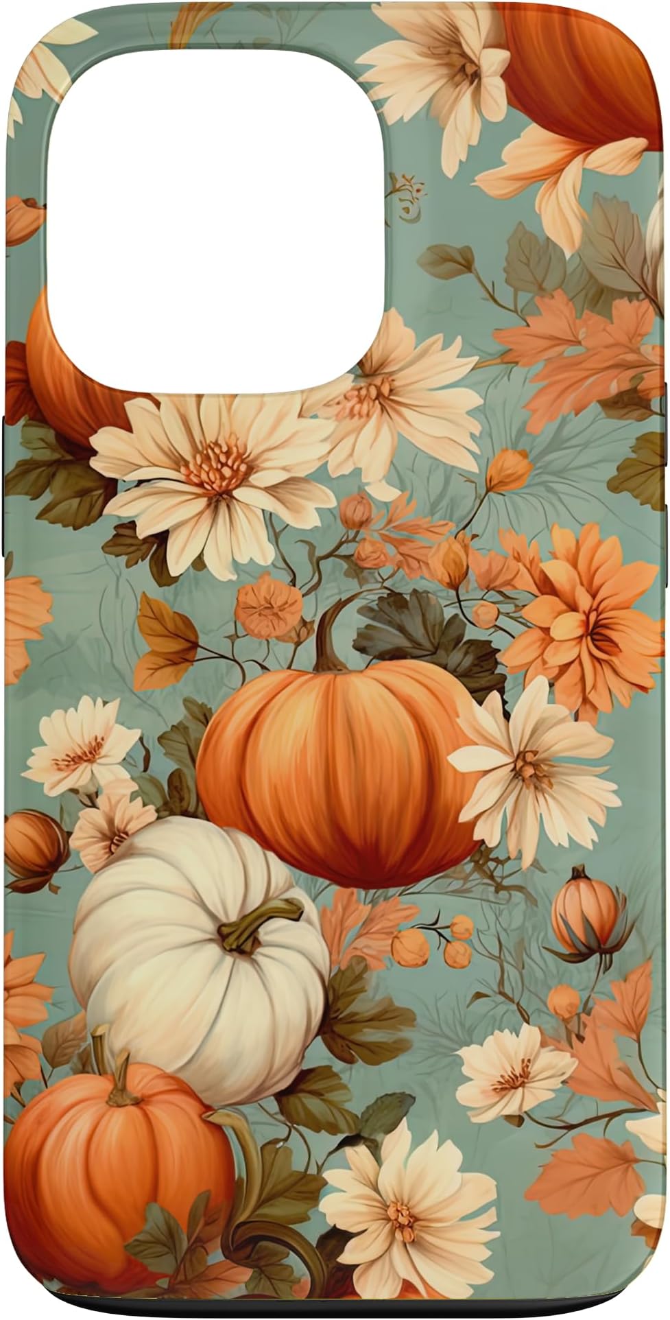 Amazon.com: iPhone 13 Pro Vintage Autumn Flower Fall Pumpkin Girl Women ...