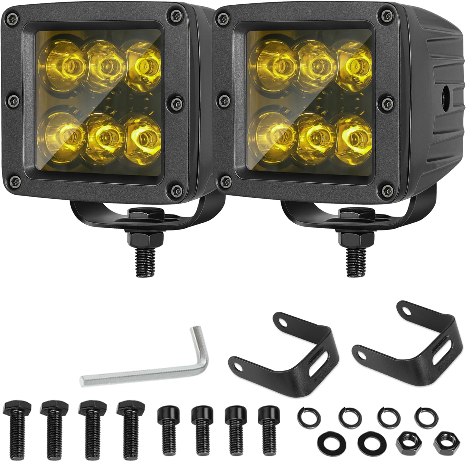 Amazon.com: Lumimotor 2Pcs 3 Inch Amber LED Pods CREE LED Fog Light ...