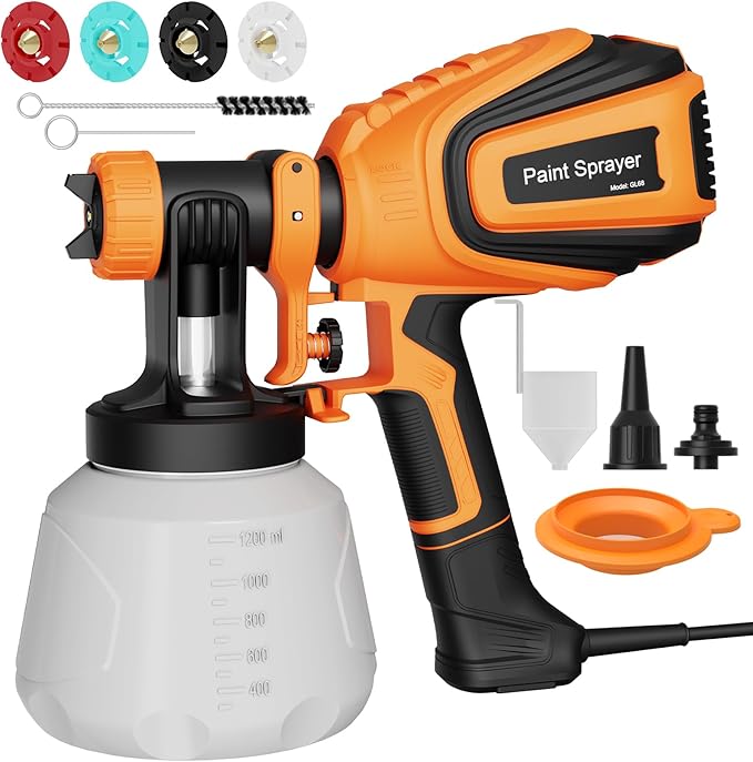 HVLP 700 W Paint Sprayer Electric Sprayer with 1200 ml Container, 1000 ...