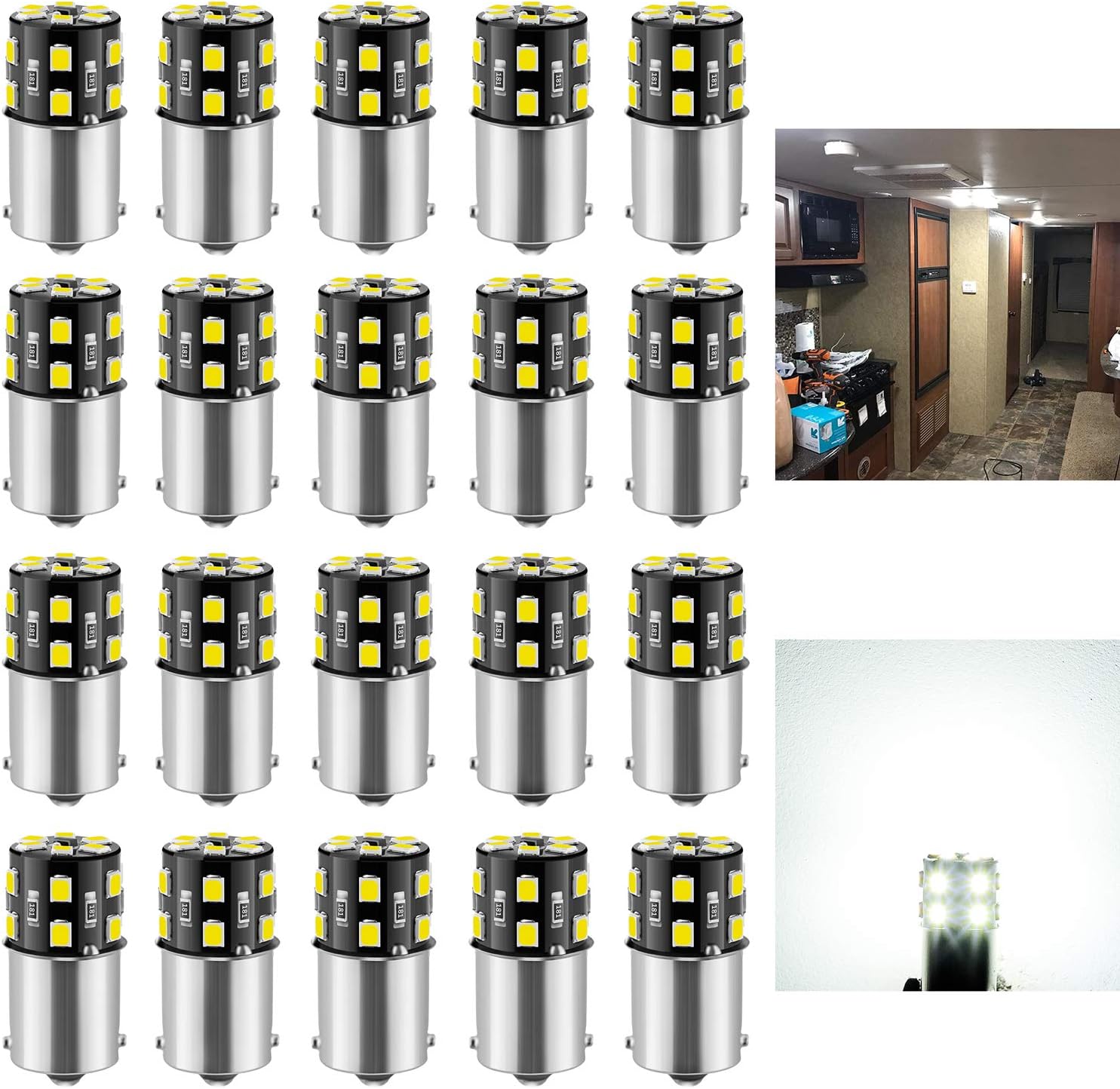 Amazon.com: BRISHINE 20PCS 1141 1156 Interior LED Light Bulbs for RV ...