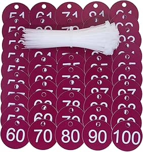 Amazon.com: ONLYKXY Plastic Number Tag 1-100 Numbered Marking ...