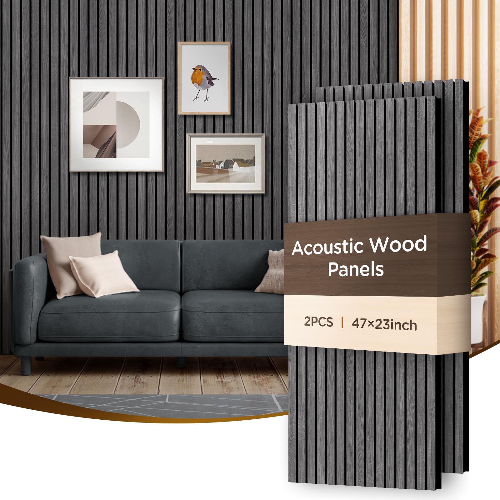 Amazon.com: Wood Panels for Wall 2 Pack Acoustic Wood Wall Panels 47.2 ...