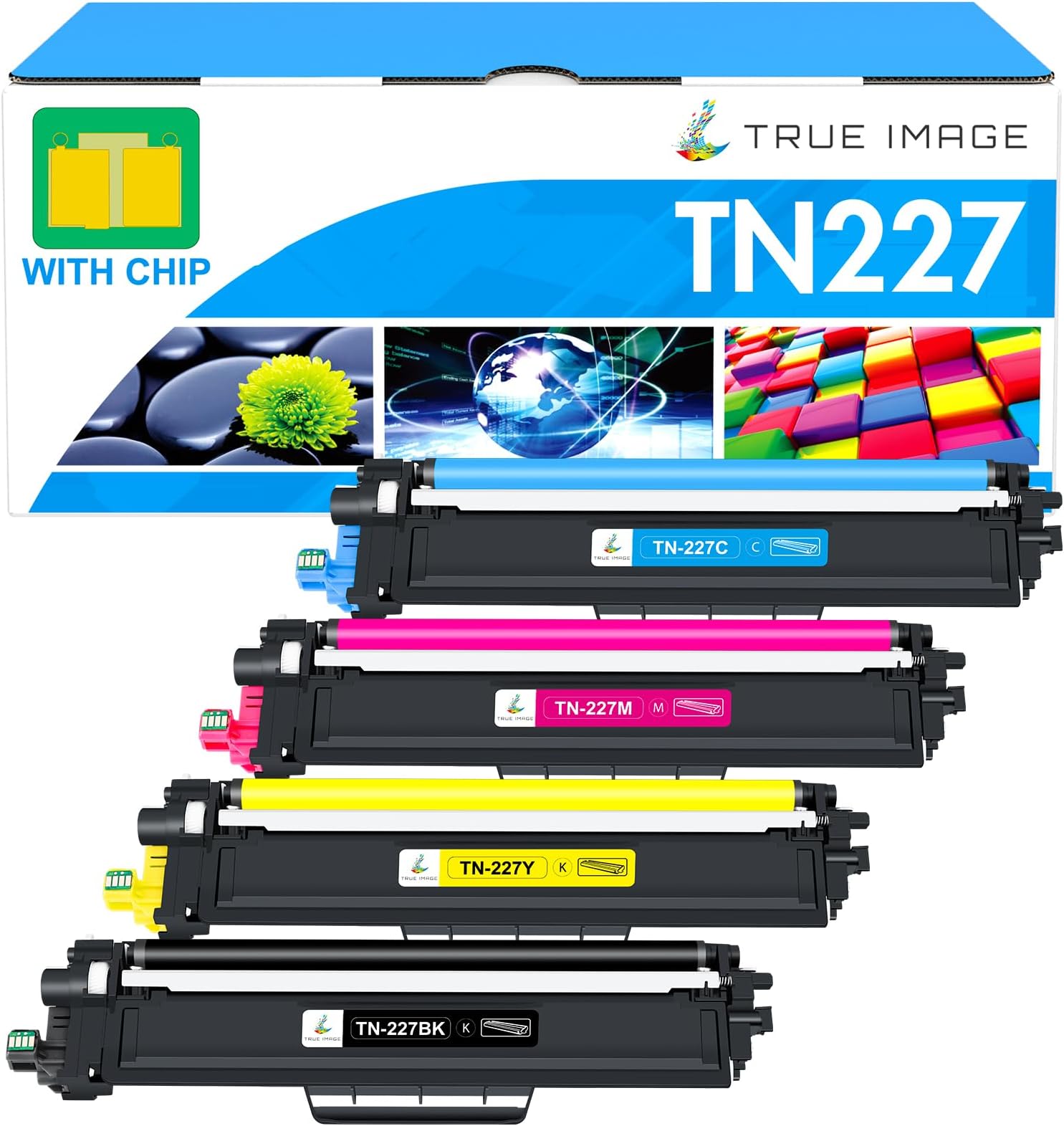 Amazon.com: TN227 TN-227BK/C/M/Y High Yield Toner Cartridge 4 Pack ...