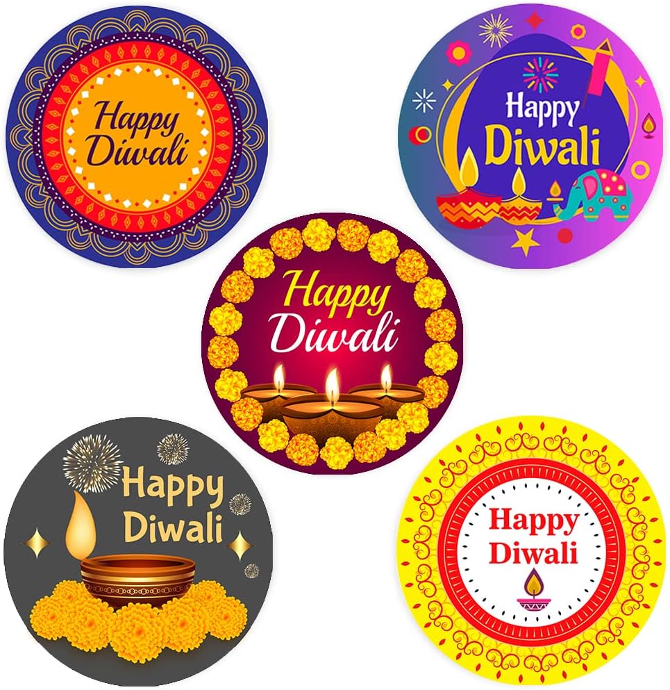 Pack of 30 Diwali Festival Party Stickers (Size 40 mm) Waterproof ...