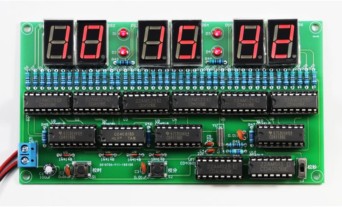 Amazon.com: Krasnoyar 6-Digit Digital Circuit Clock Production Kit ...
