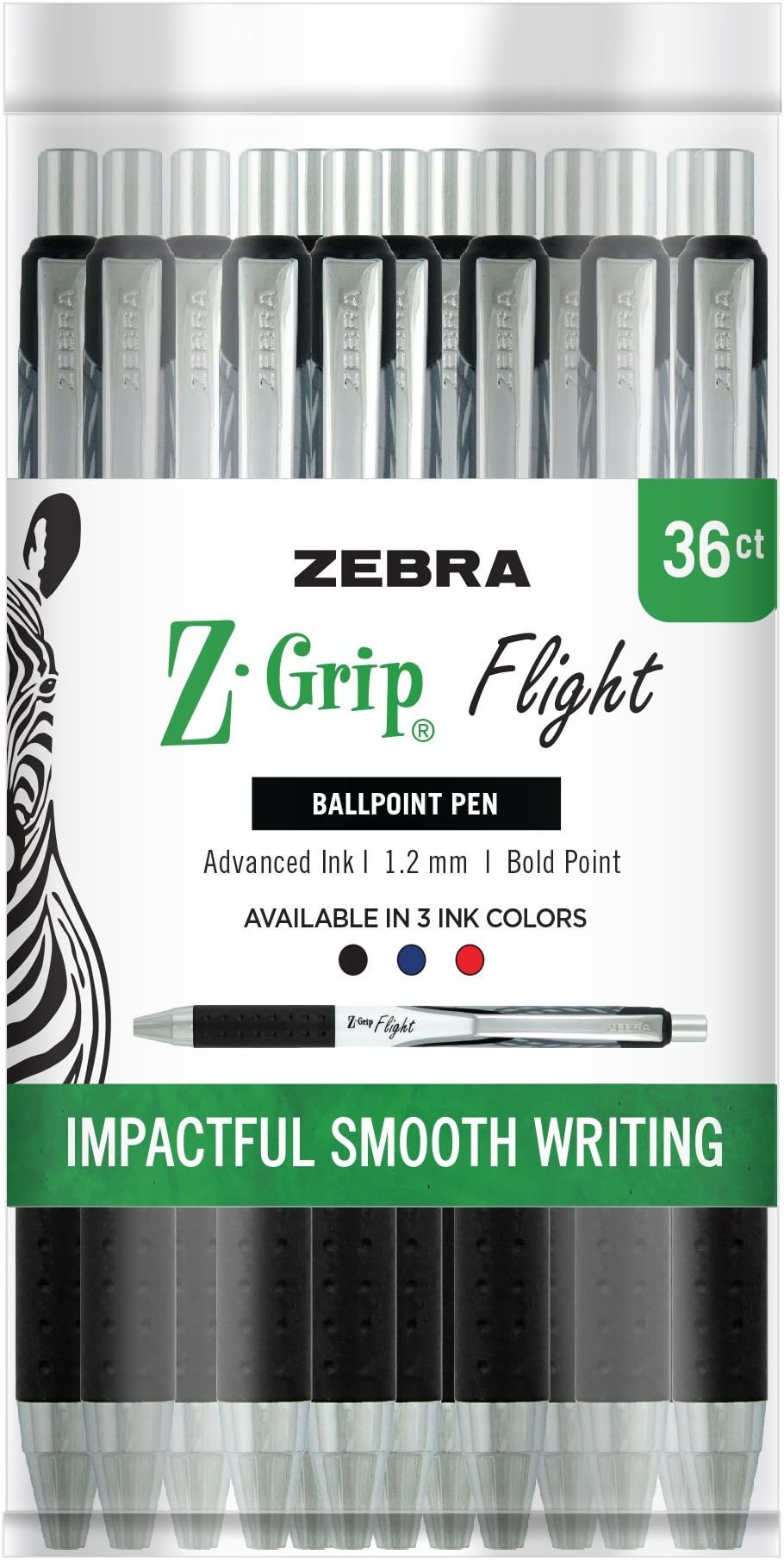 Amazon.com : Zebra Pen Z-Grip Flight Retractable Pen, Bold Point, 1.2mm ...