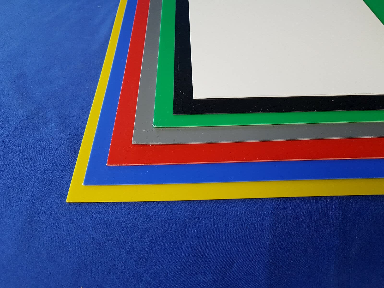 1 Pack of Plastic Sheet 1mm Hips Blue, Red, Yellow, Green, Grey, Black ...