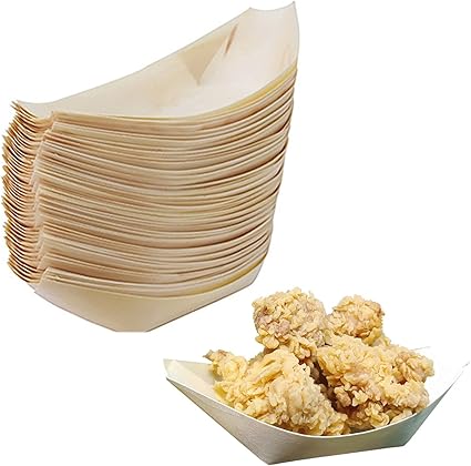 50Pcs Bamboo Plates Disposable,Disposable Plates Eco-Friendly ...