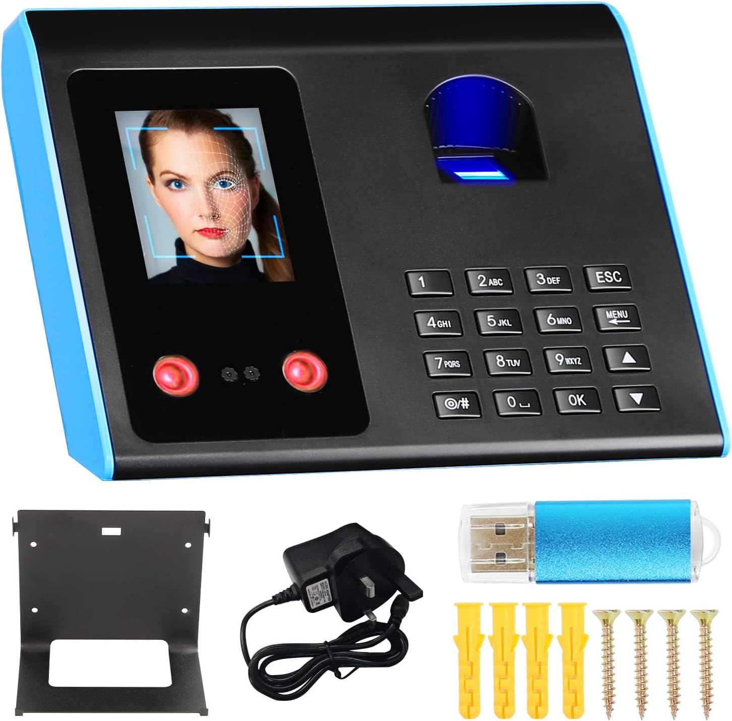 Fingerprint Attendance Machine, 3in1 Business Fingerprint Scanners Face ...