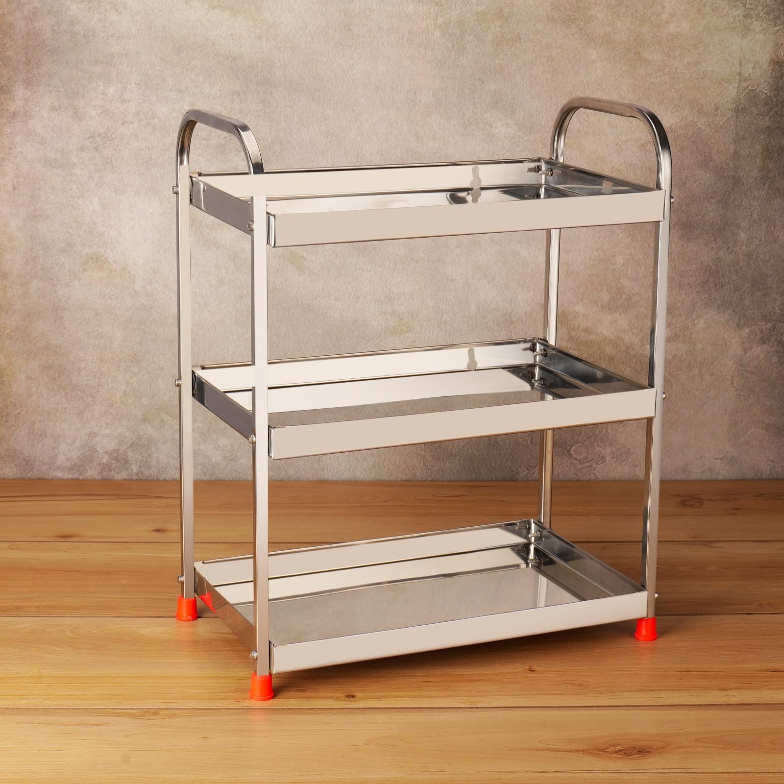 Shyama Homes Stainless Steel Kitchen Organizer Rack 3 Tier Storage ...