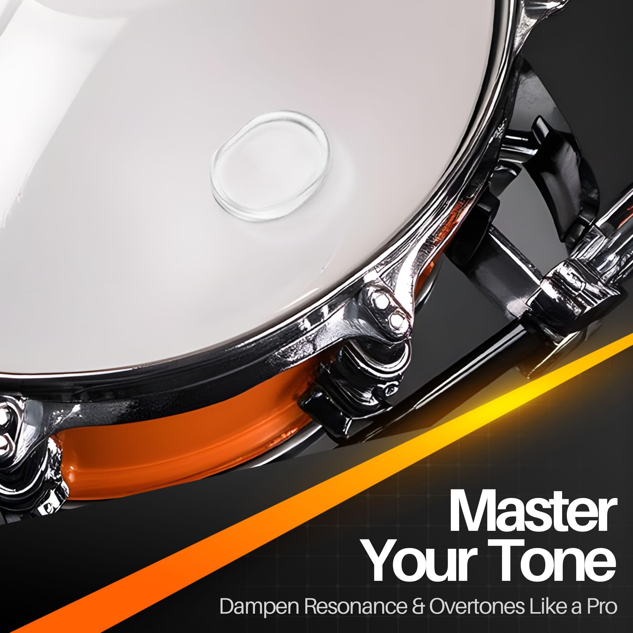 Snapklik.com : Flexzion Drum Head Dampeners - 12 Pieces Clear Reusable Washable Sticky Silicone ...