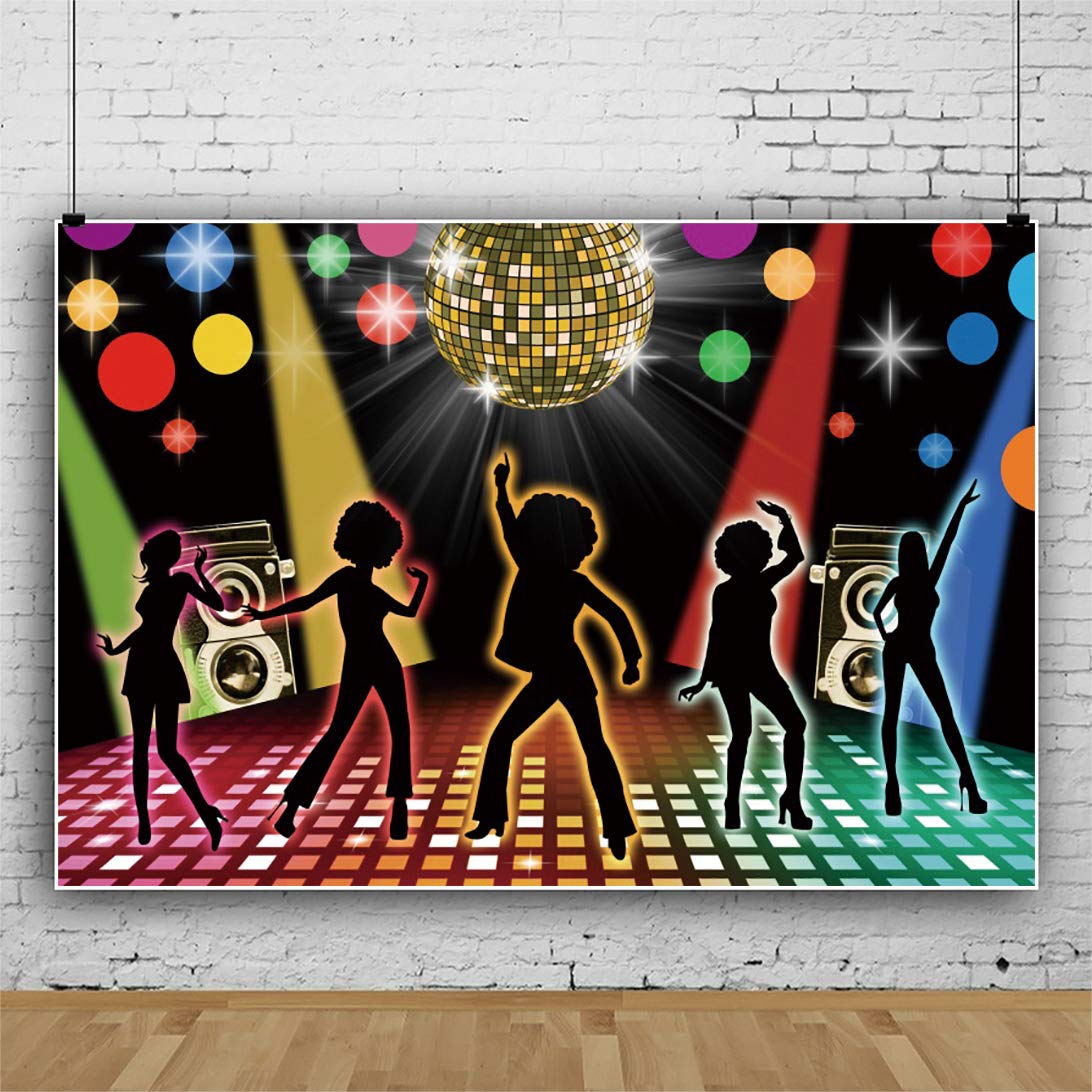 Leowefowa Disco Party Backdrop Vinyl 9x6ft Club Dancing Pool Mirror ...