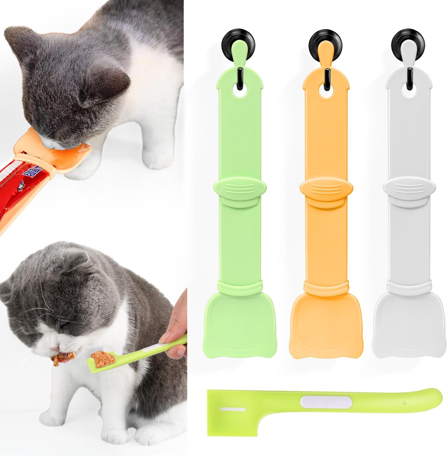 Amazon.com : Mity rain 3PCS Happy Spoon for Cats with Cat Food Spoon ...