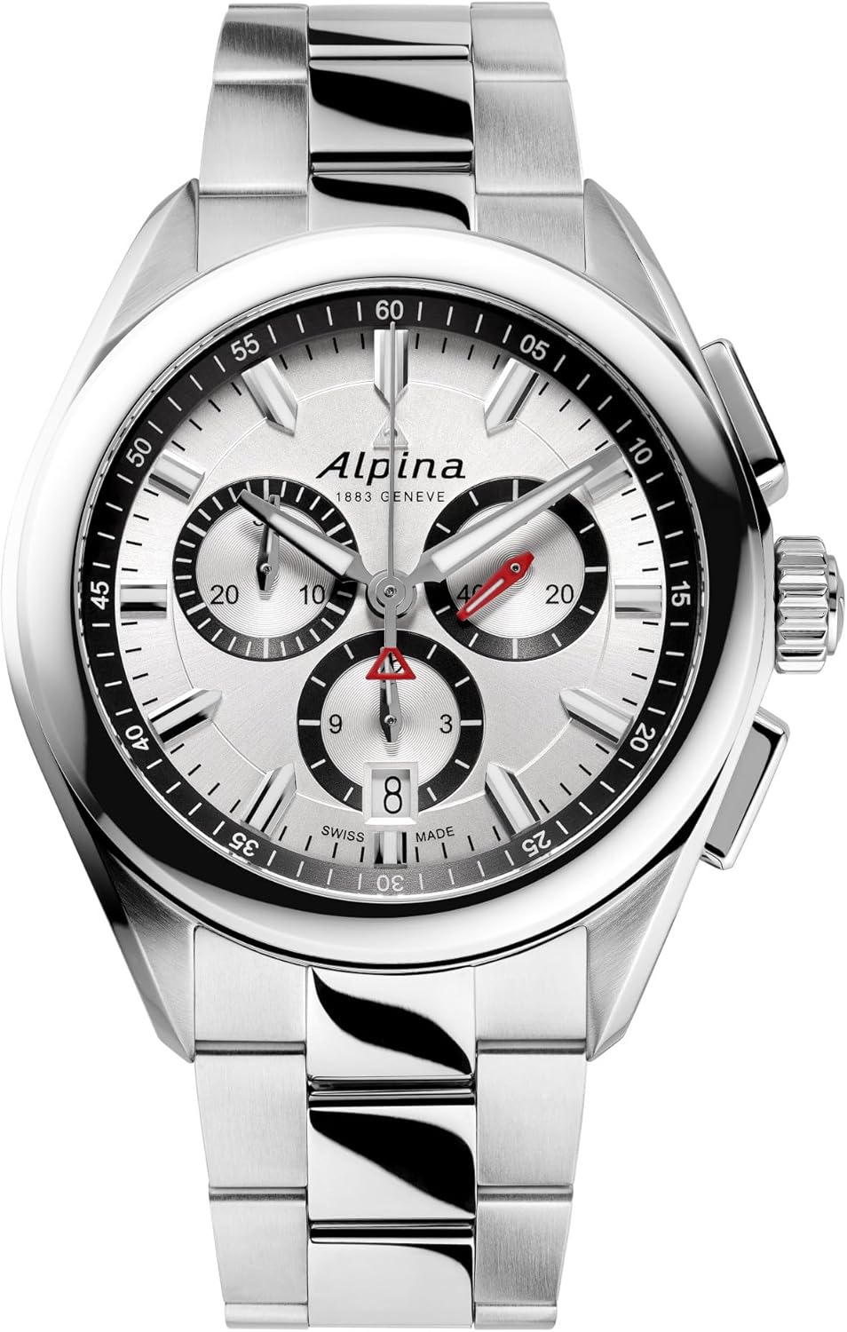 Amazon.com: Alpina Mens Alpiner Chronograph Swiss Quartz Silver-Tone ...