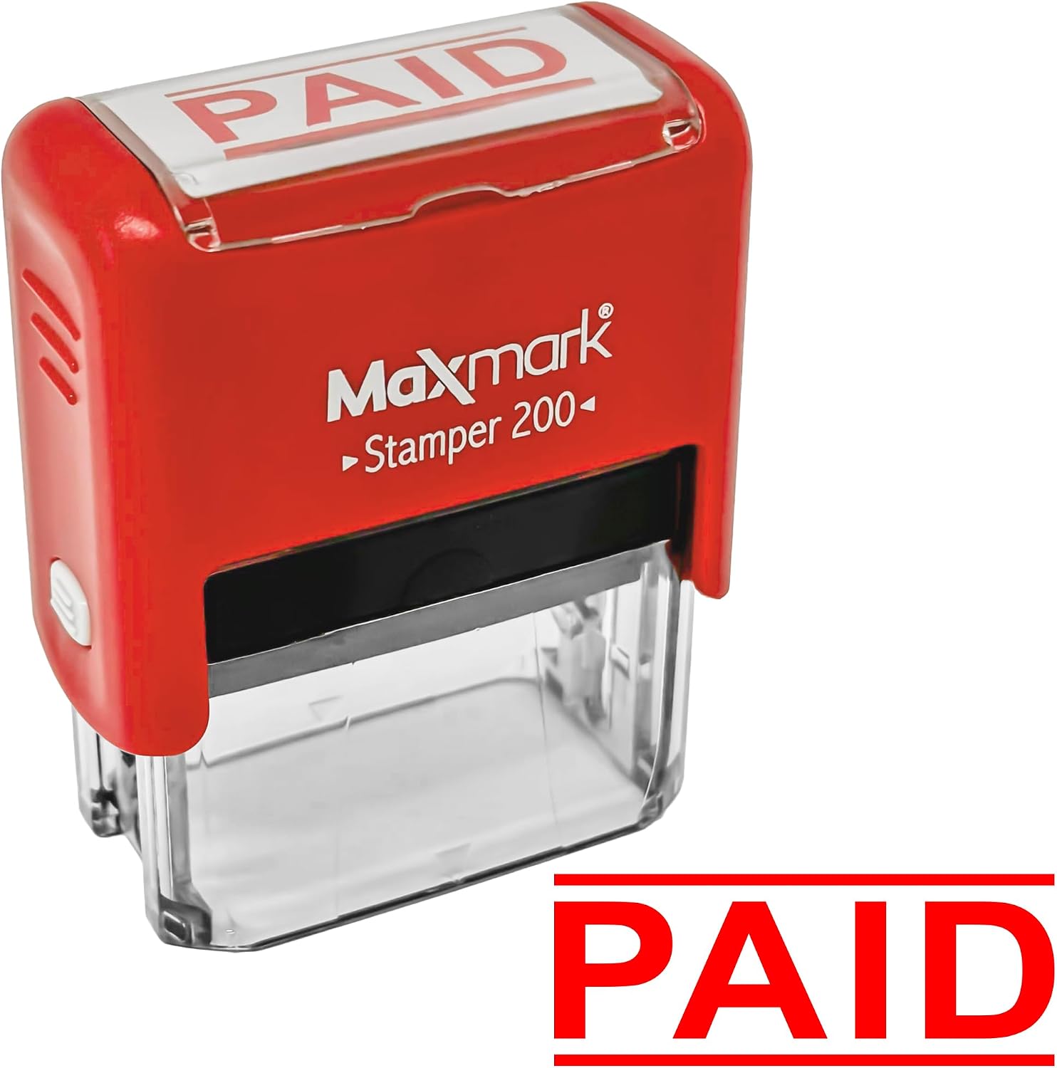 Amazon.com: MaxMark Paid Self Inking Office Stamp - Red Ink - 9/16" x 1 ...
